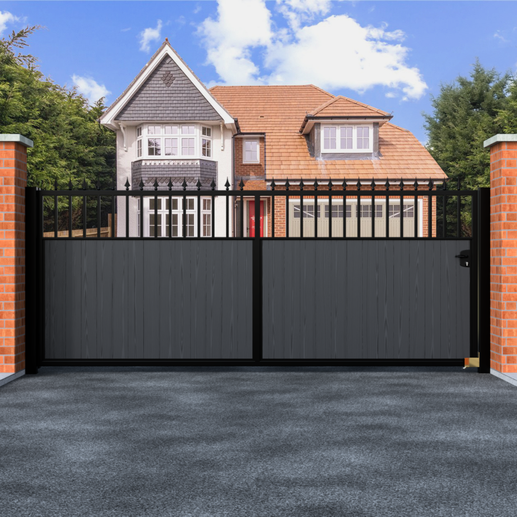 Flat Top Railhead Sliding Composite Driveway Gate | Made to Measure