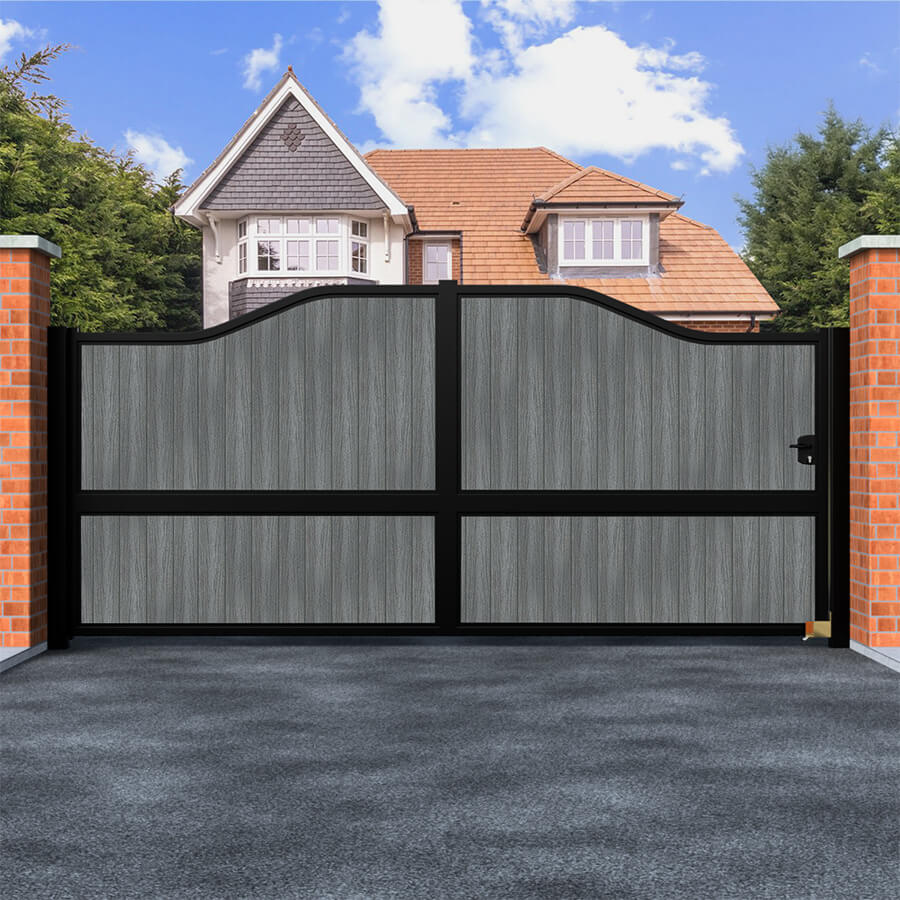 Bell Top Sliding Composite Driveway Gate | Made to Measure