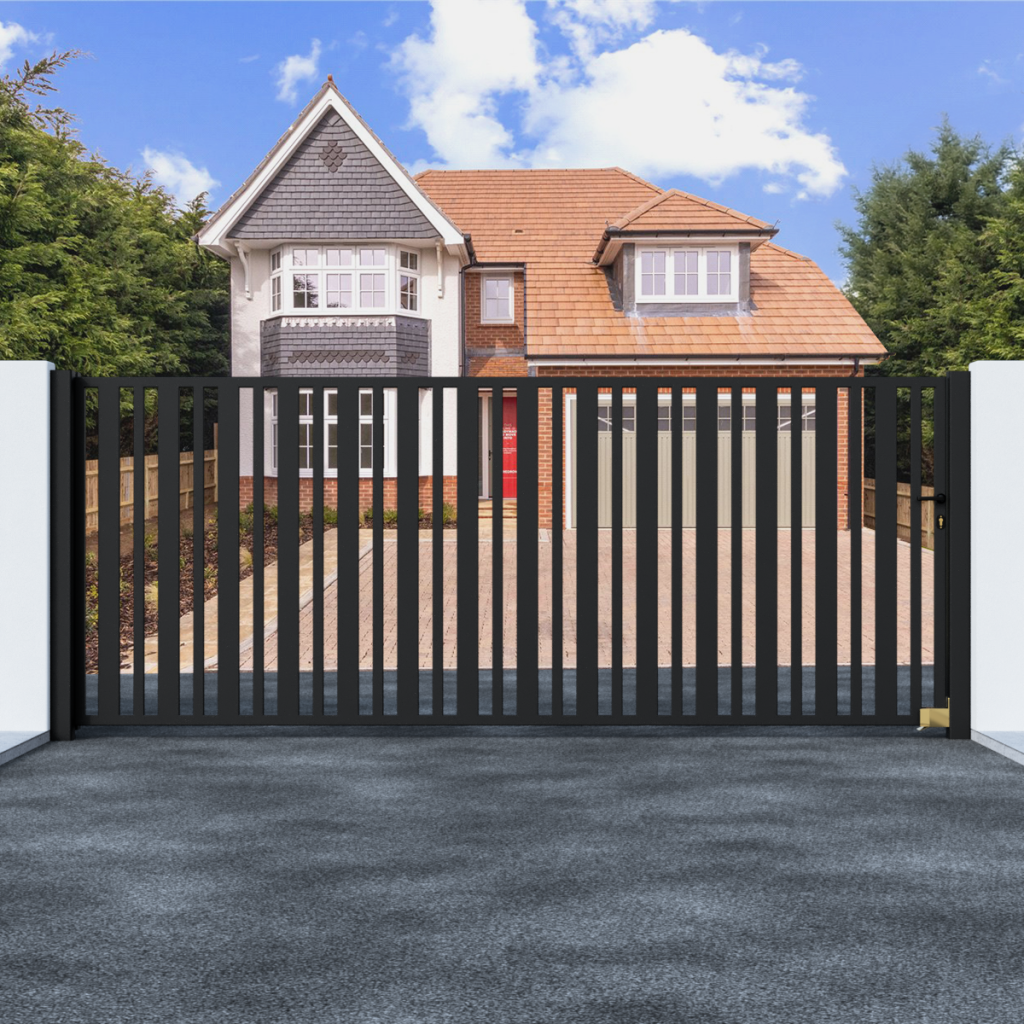 Modern Metal Flat Top Sliding Driveway Gate | Made to Measure