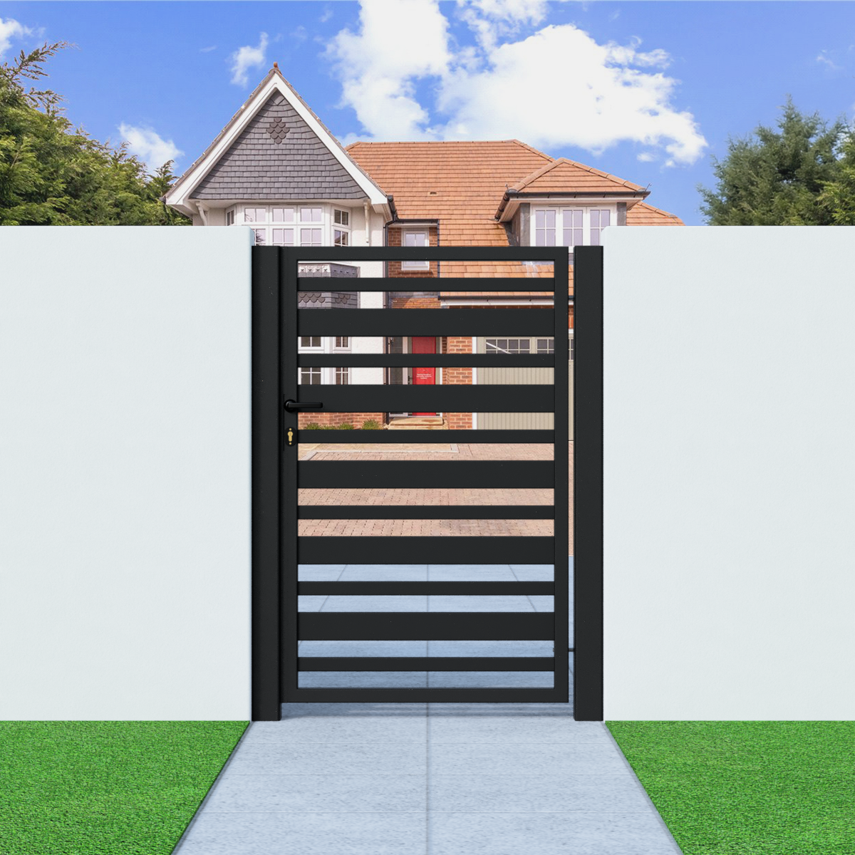 Modern Metal Flat Top Side Gate | Made to Measure
