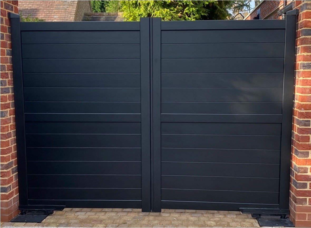 Quantum - Flat Top Aluminium Swing Driveway Gate | Made to Measure