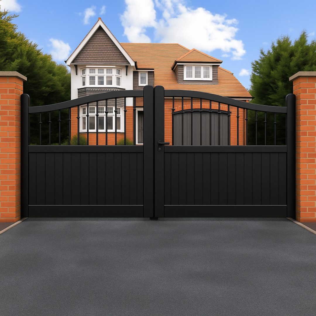 Orbital - Arch Top Aluminium Swing Driveway Gate | Made to Measure
