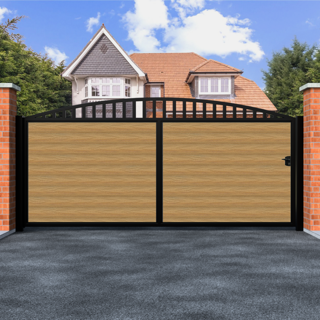 Arch Top Sliding Composite Driveway Gate | Made to Measure